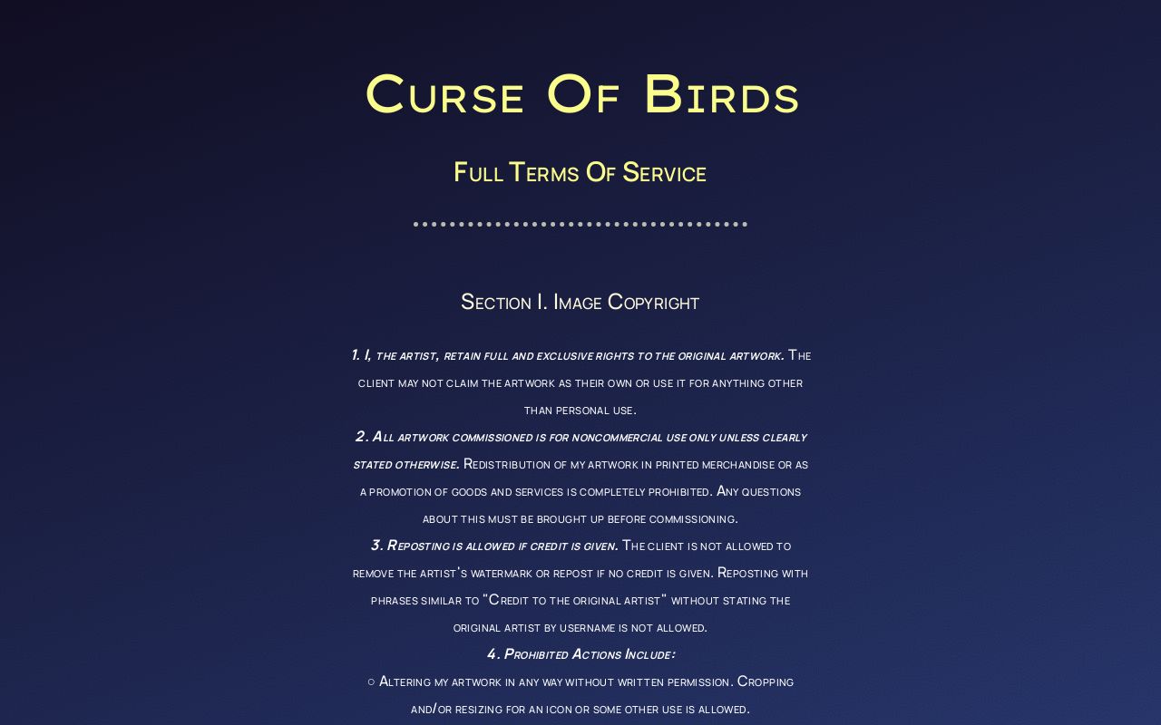 CurseOfBird's TOS